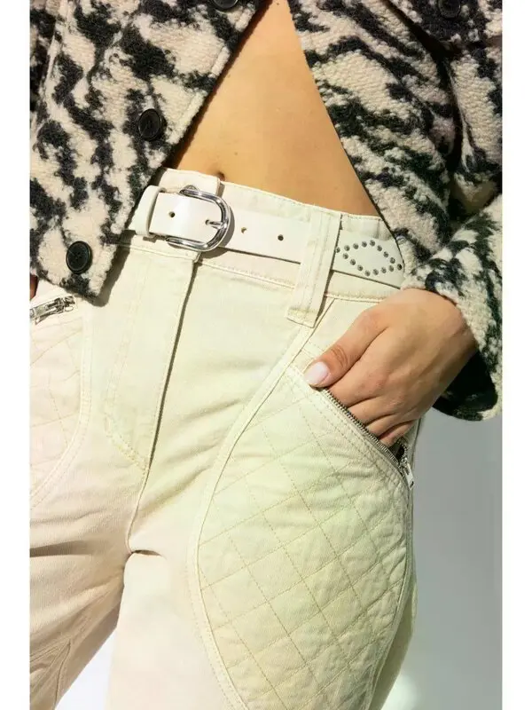 Isabel Marant Étoile Liliana Studded Leather Belt - Neutrals