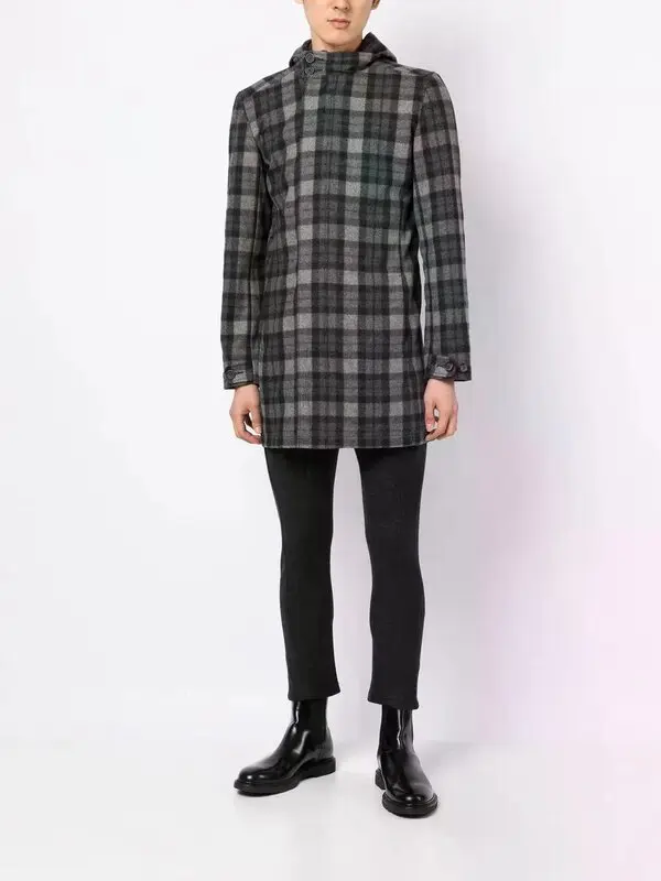 PRIVATE STOCK LABS Checked Wool Blend Coat