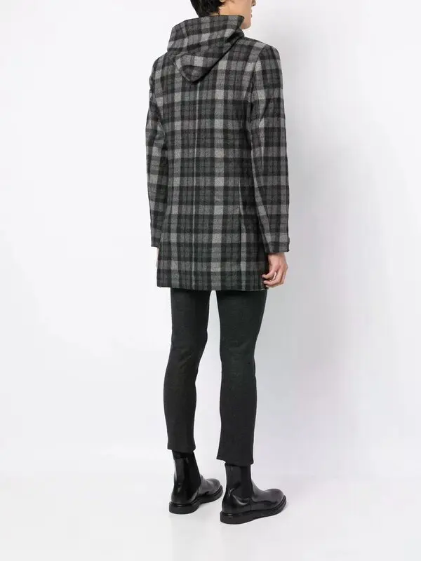 PRIVATE STOCK LABS Checked Wool Blend Coat