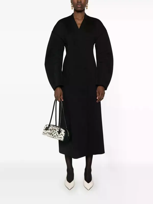 JIL SANDER V-neck Virgin Wool-blend Coat