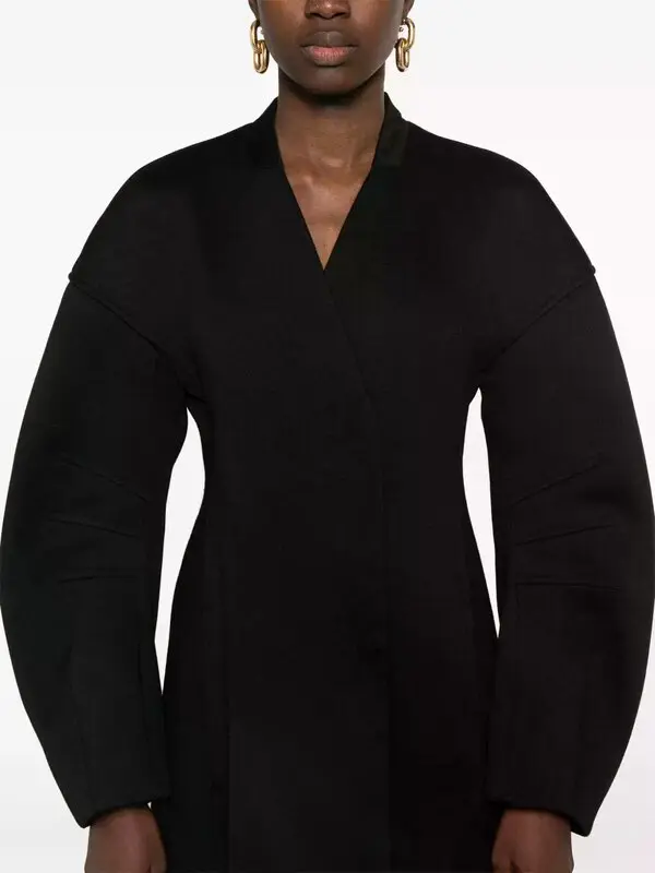 JIL SANDER V-neck Virgin Wool-blend Coat