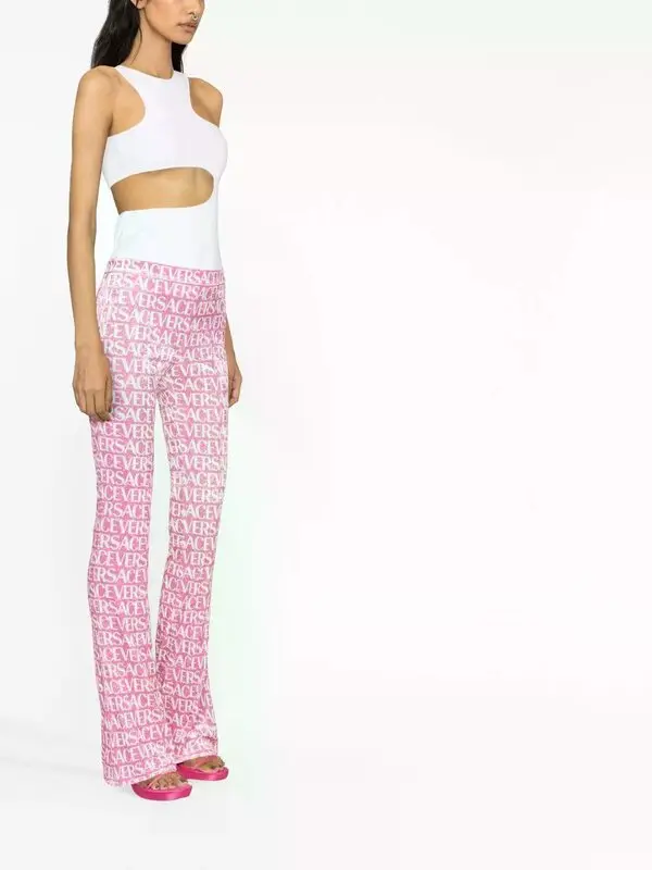 Versace Logo-print Flared Trousers