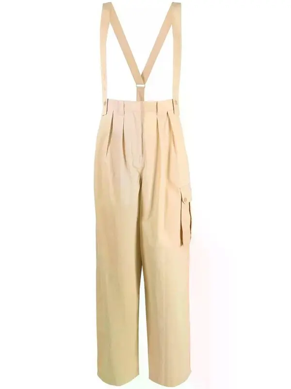 Kenzo Straight-leg Braces Cargo Trousers - Neutrals