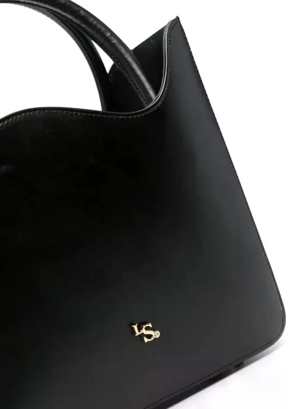LE SILLA Logo-plaque Leather Tote Bag - Black