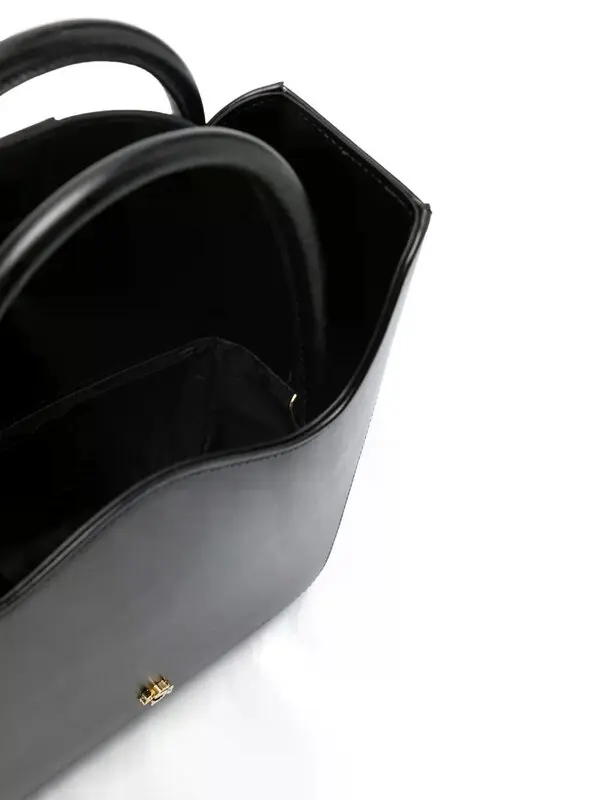 LE SILLA Logo-plaque Leather Tote Bag - Black