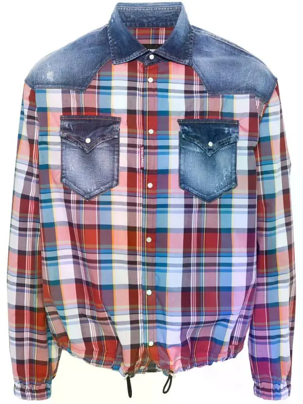 Dsquared2 Panelled Cotton Shirt - Blue