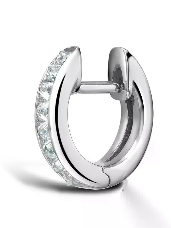 PRAGNELL 18kt White Gold Rockchic Diamond Hoop Earrings