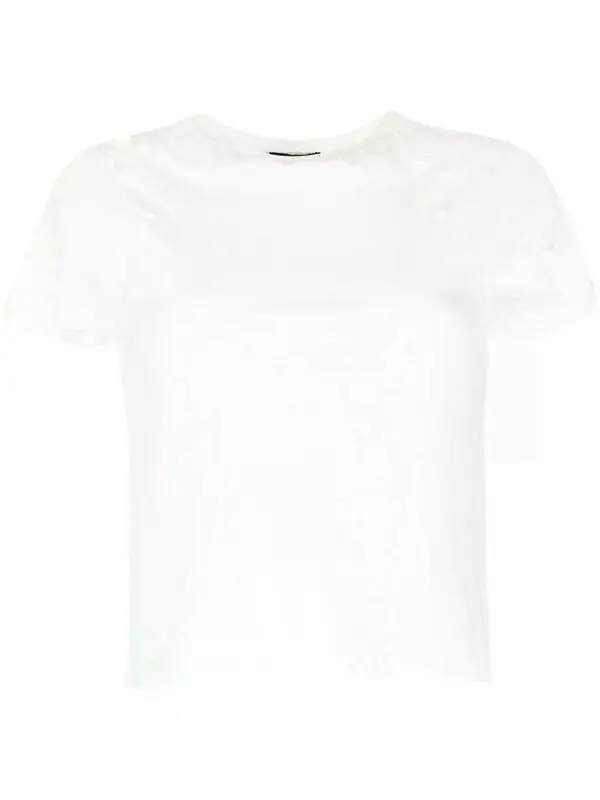 Cynthia Rowley Punch-hole Detailing Cotton T-shirt - White