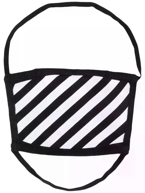 Off-White Diag Printed Face Mask - Black