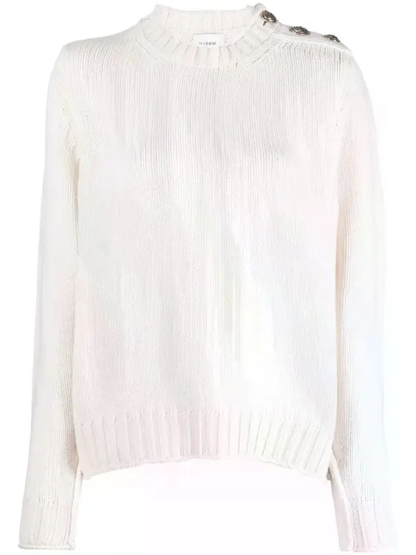 BARRIE Button-detailed Cashmere Jumper - Neutrals