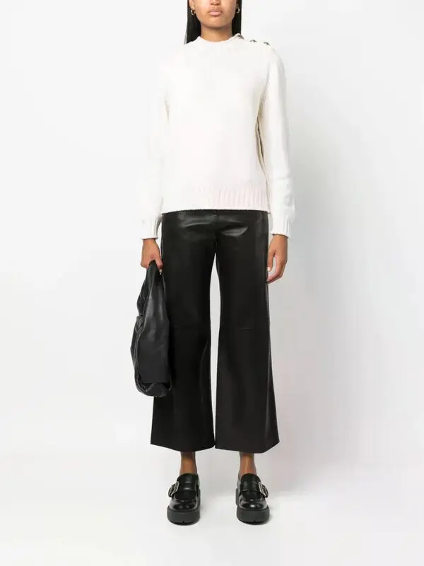 BARRIE Button-detailed Cashmere Jumper - Neutrals