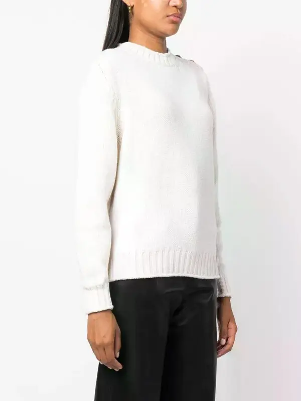 BARRIE Button-detailed Cashmere Jumper - Neutrals