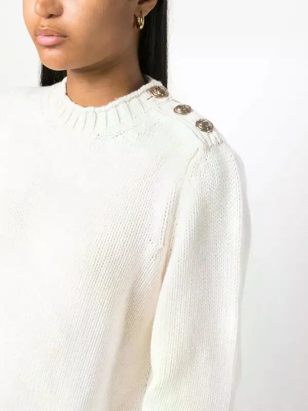 BARRIE Button-detailed Cashmere Jumper - Neutrals