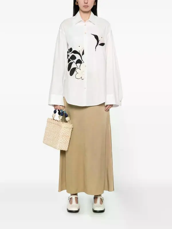 FORTE_FORTE Satin Midi Skirt