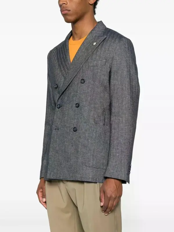 MANUEL RITZ Double-breasted Blazer - Blue