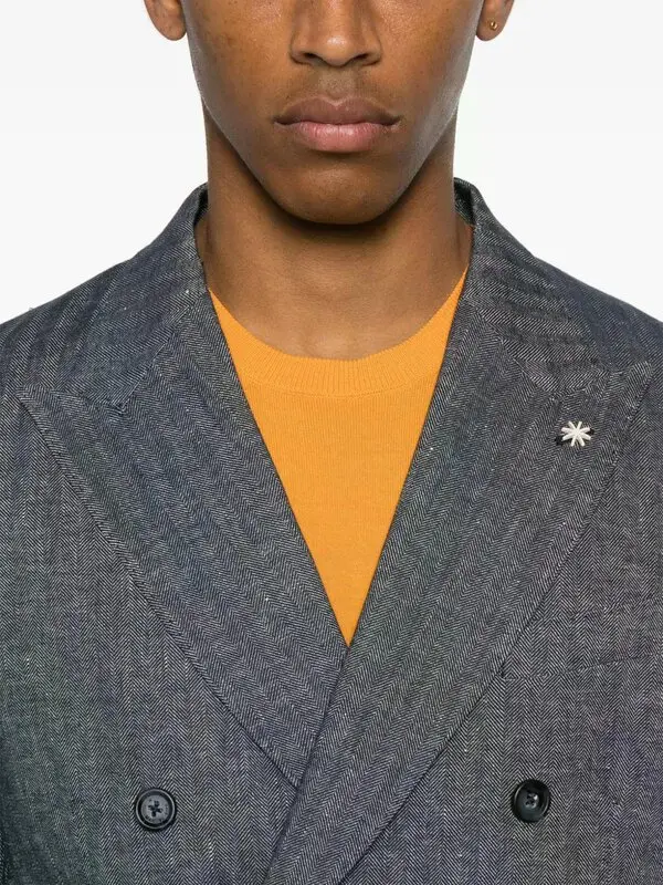 MANUEL RITZ Double-breasted Blazer - Blue