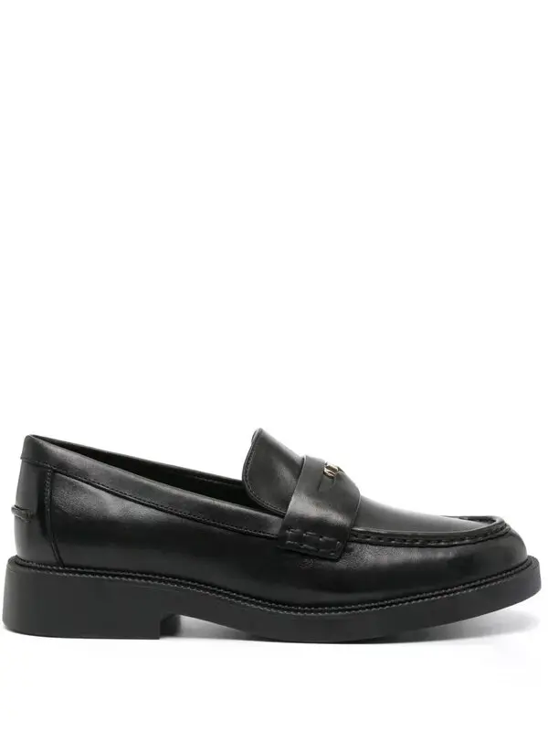 Michael Kors Logo-embossed Penny Leather Loafers