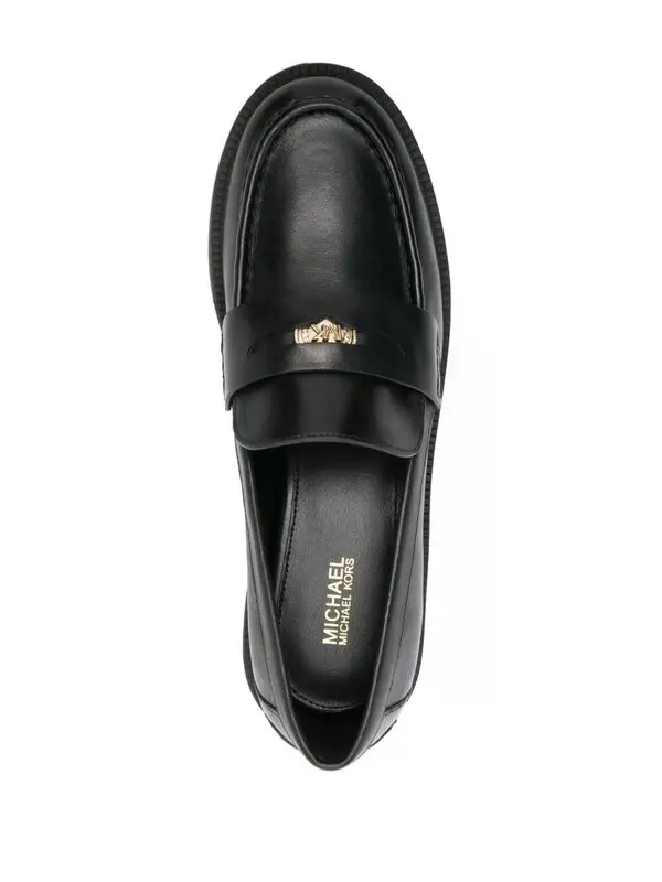 Michael Kors Logo-embossed Penny Leather Loafers