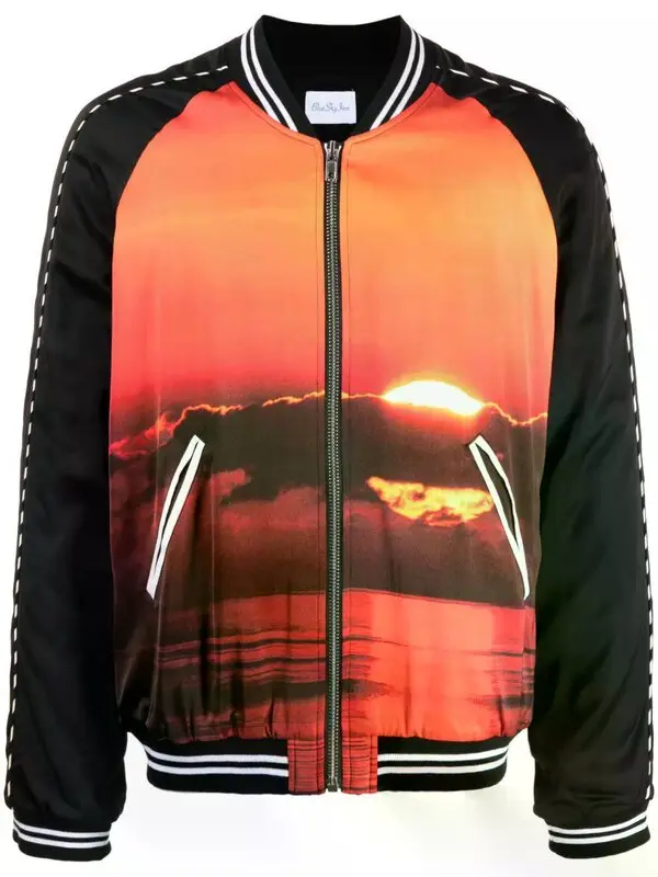 BLUE SKY INN Graphic-print Bomber Jacket - Black