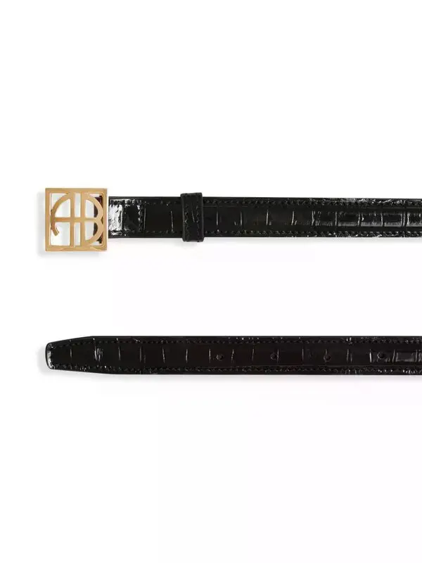 ANINE BING Monogram Plaque Belt