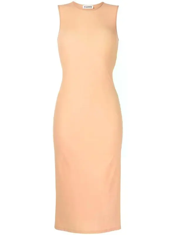 JIL SANDER Round-neck Sleeveless Midi Dress