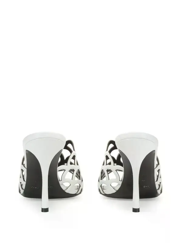 SERGIO ROSSI Sr Mermaid 90mm Leather Mules - White