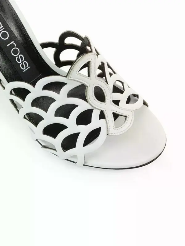 SERGIO ROSSI Sr Mermaid 90mm Leather Mules - White