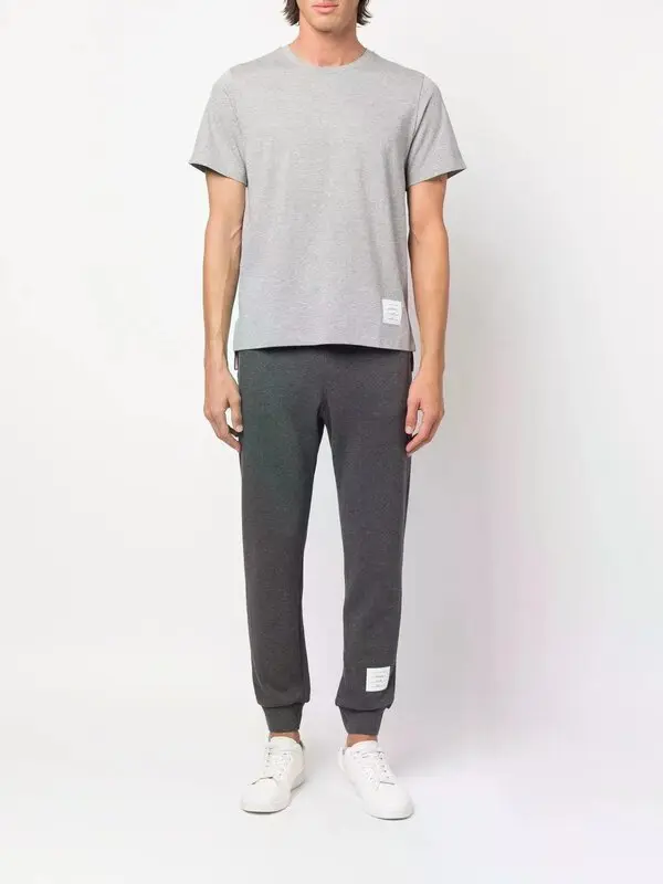 Thom Browne Logo-patch Short-sleeved T-shirt - Grey