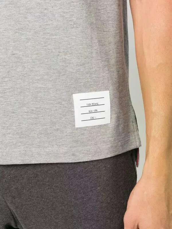 Thom Browne Logo-patch Short-sleeved T-shirt - Grey