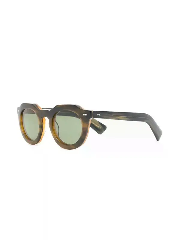 LESCA Toro Round-frame Sunglasses - Green