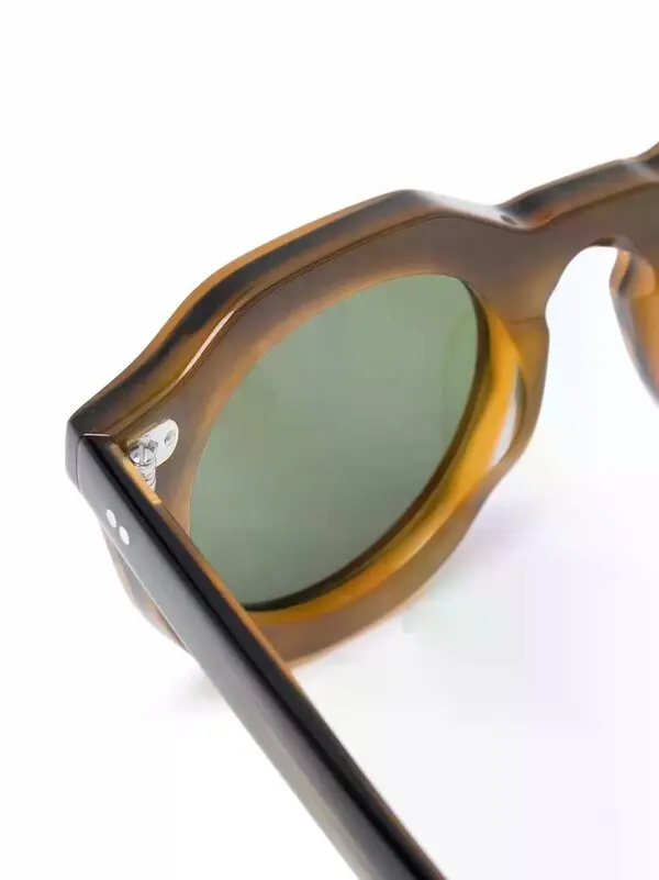 LESCA Toro Round-frame Sunglasses - Green