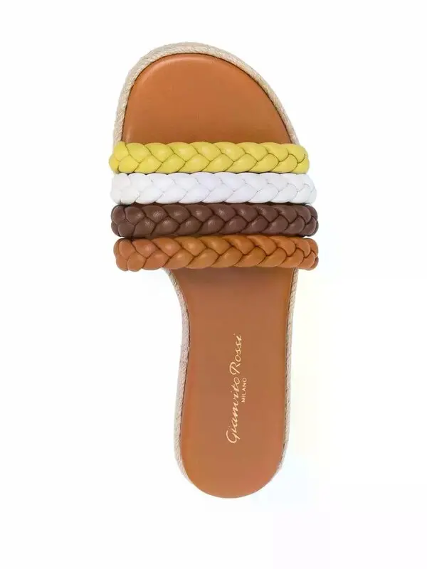 GIANVITO ROSSI Braided-strap Raffia Sandals