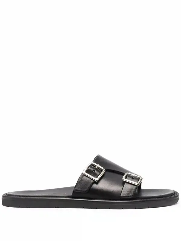 SCAROSSO Constantino Buckled Sandals - Black