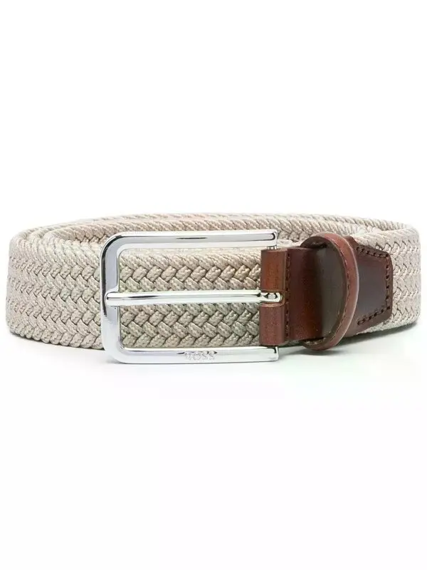 BOSS Engraved-logo Woven Belt - Neutrals