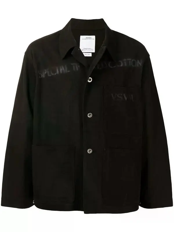 Visvim Logo-print Crinkle-effect Shirt Jacket