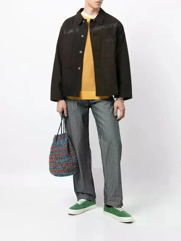 Visvim Logo-print Crinkle-effect Shirt Jacket