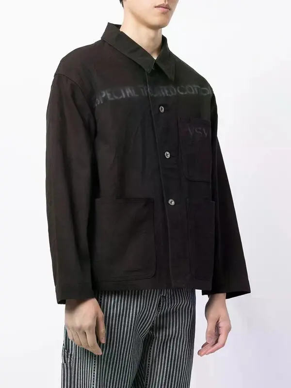 Visvim Logo-print Crinkle-effect Shirt Jacket