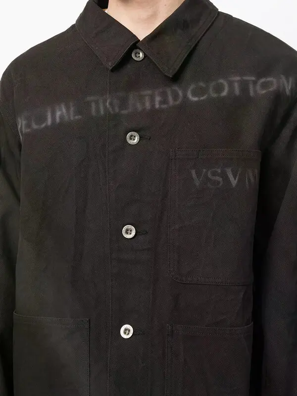 Visvim Logo-print Crinkle-effect Shirt Jacket