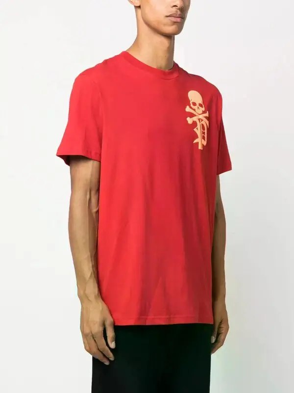 Philipp Plein Skull&bones-print Cotton T-shirt - Red