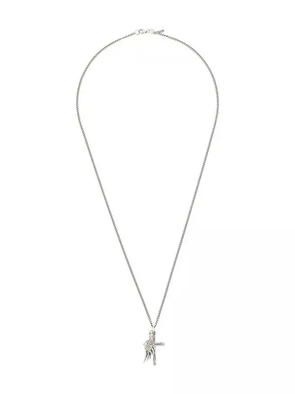 Emanuele Bicocchi Wing And Cross Pendant Necklace - Silver