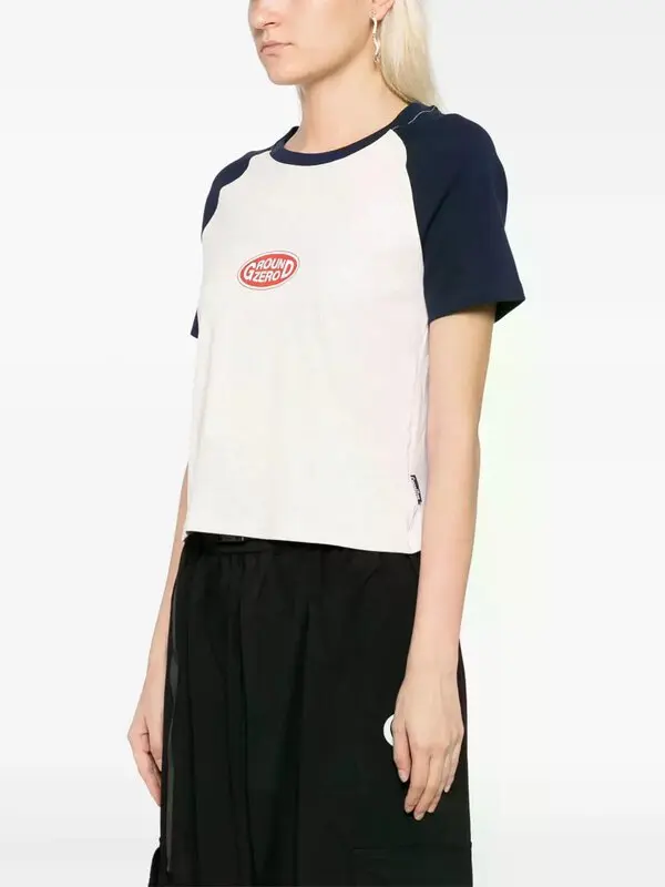 GROUND ZERO Logo-print Cropped T-shirt