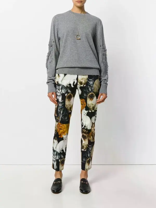 BARRIE Romantic Timeless Cashmere Round Neck Pullover - Grey