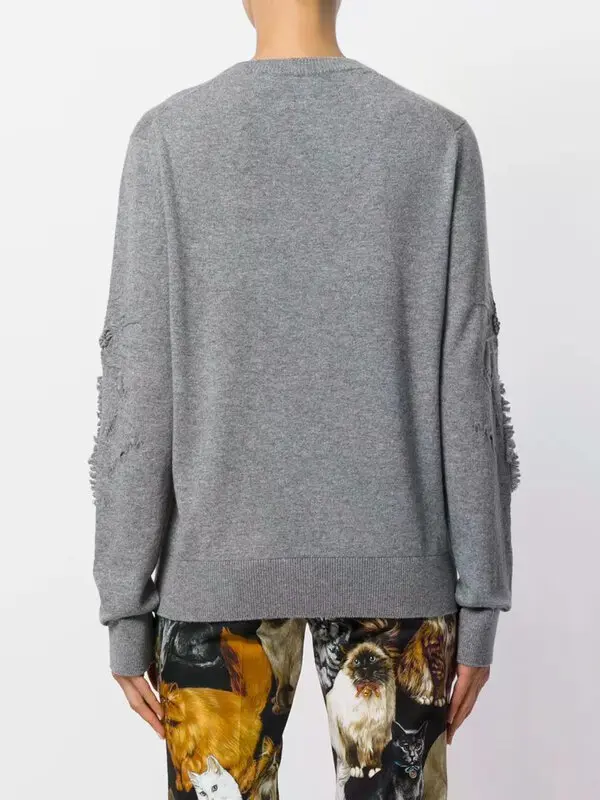 BARRIE Romantic Timeless Cashmere Round Neck Pullover - Grey