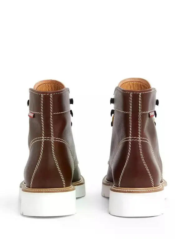 Dsquared2 Leather Ankle Boots With Lug Sole