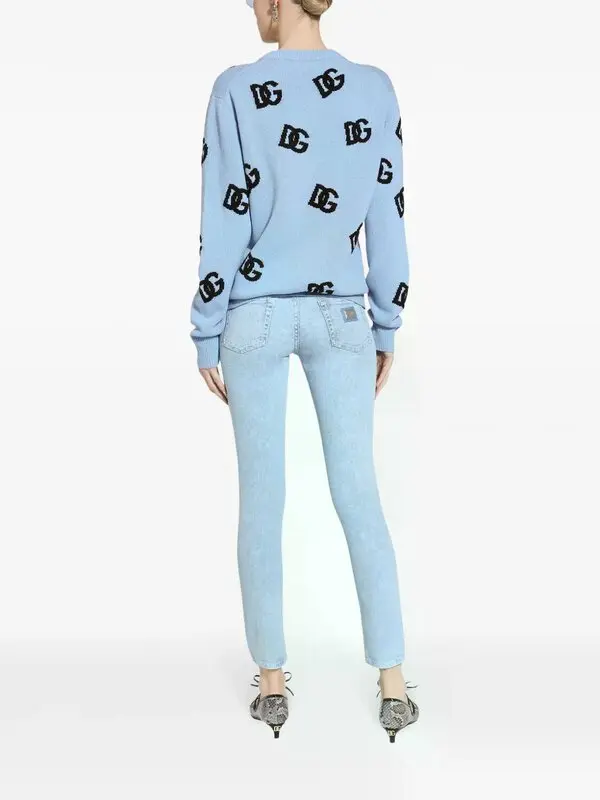Dolce & Gabbana Logo Embroidered Jumper - Blue
