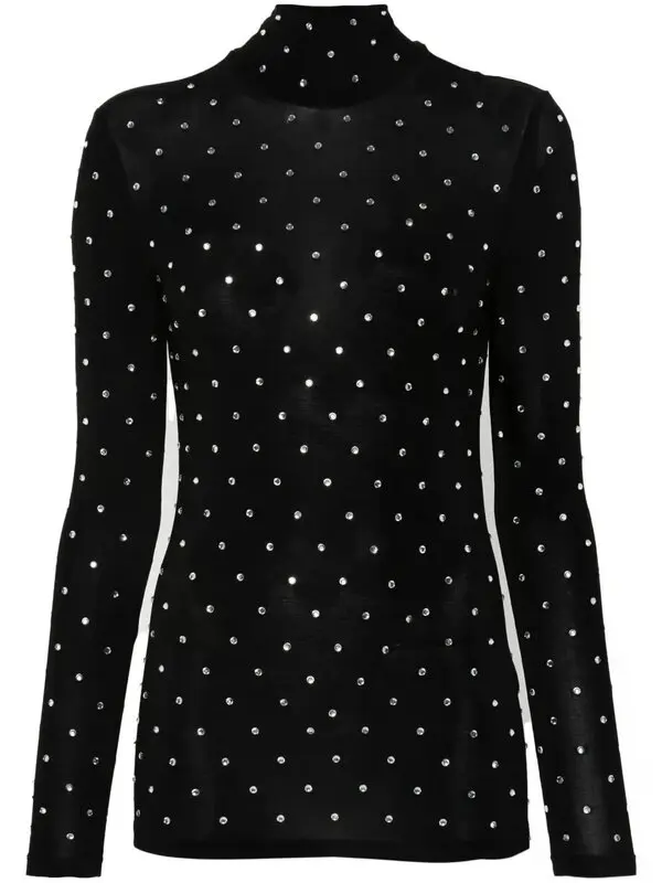 Rabanne Gem-embellished High-neck Top