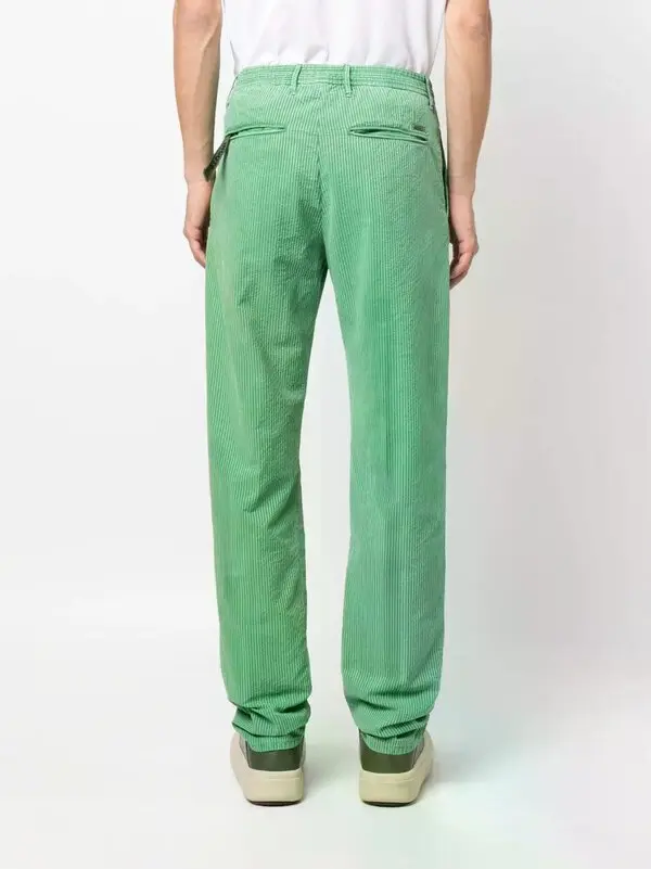 Incotex Striped Straight-leg Trousers - Green