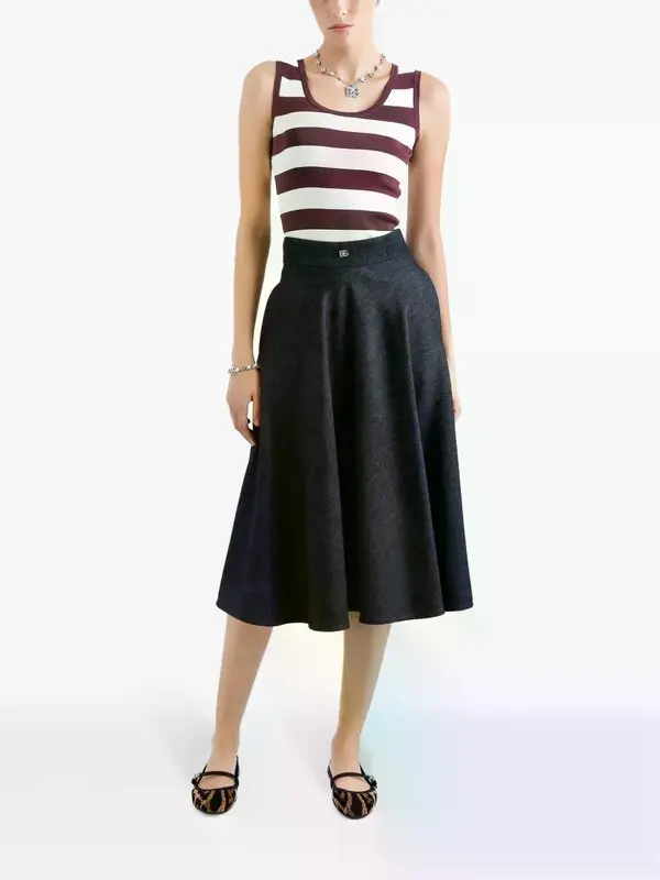 Dolce & Gabbana Logo-plaque Midi Skirt