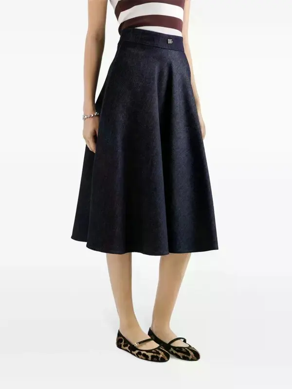 Dolce & Gabbana Logo-plaque Midi Skirt