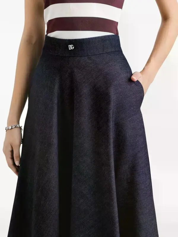 Dolce & Gabbana Logo-plaque Midi Skirt